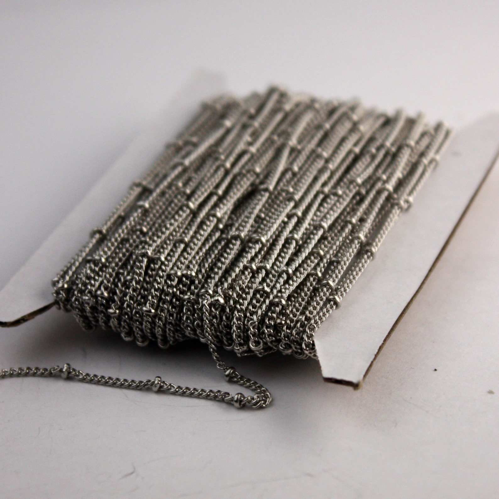 32 Ft Rhodium BALL Solder Curb Chain 1.6mm Tiny Antique | Etsy