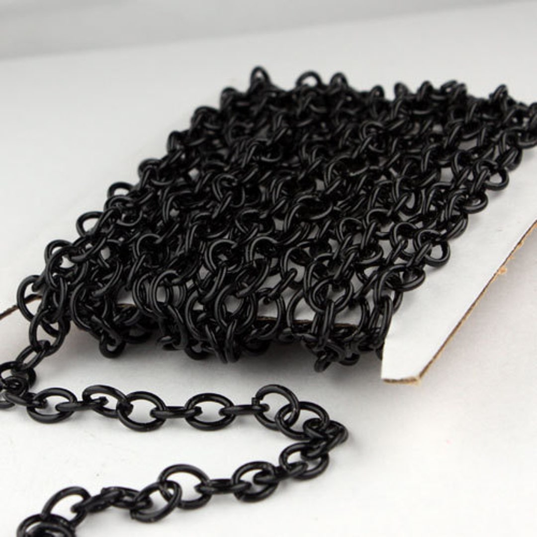 Chunky Fashion Chain 3 Ft of Black Finished Big Heavy Cable Chain - 7 ...