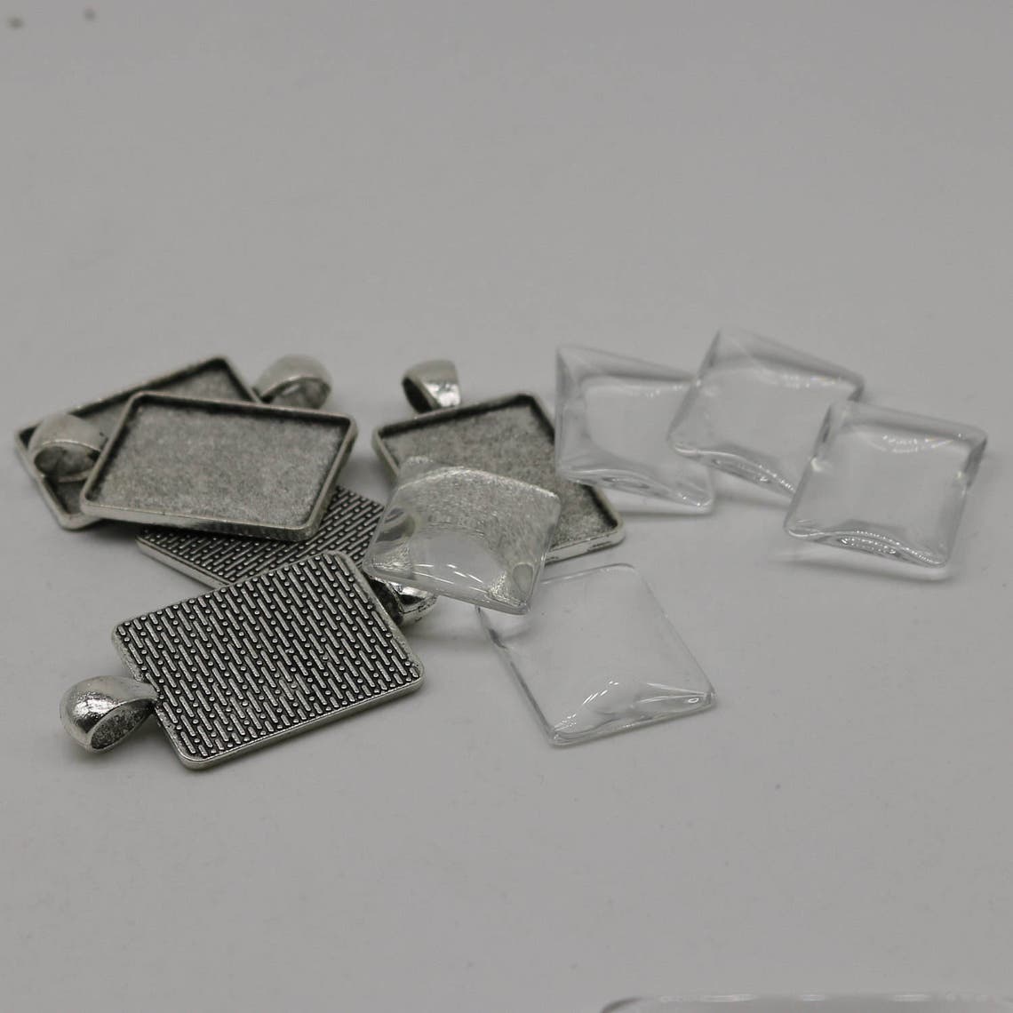 RECTANGULAR Bezel With 25mmx18mm GLASS Magnifying Domes - Etsy