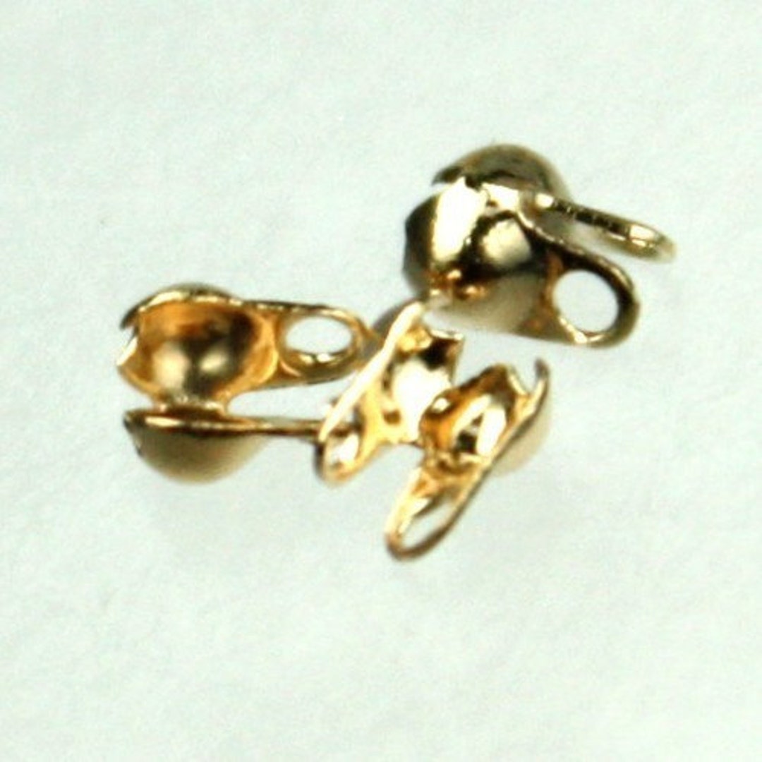 100pcs of Gold Finished Ball Chain Connector for 1.5mm Chain - Crimp ...