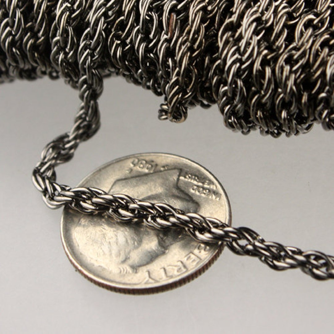 NEW New 100 Ft of Gunmetal Finished Fashion Rope Chain - 3.9x3.0mm Link ...
