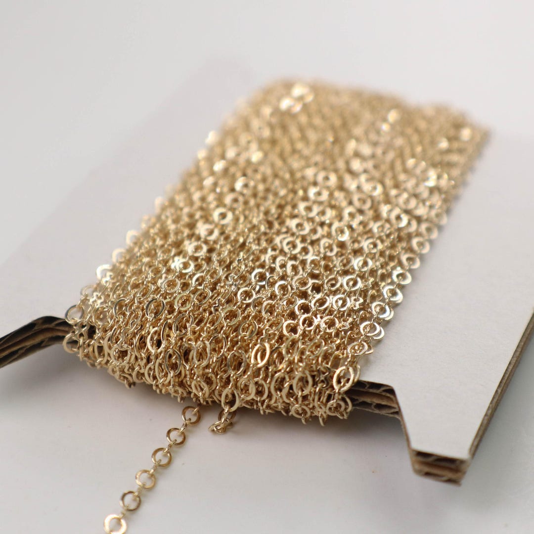 Champagne Gold Plated Figure 8 Chain: 3.0x1.9mm Soldered Link Connector ...