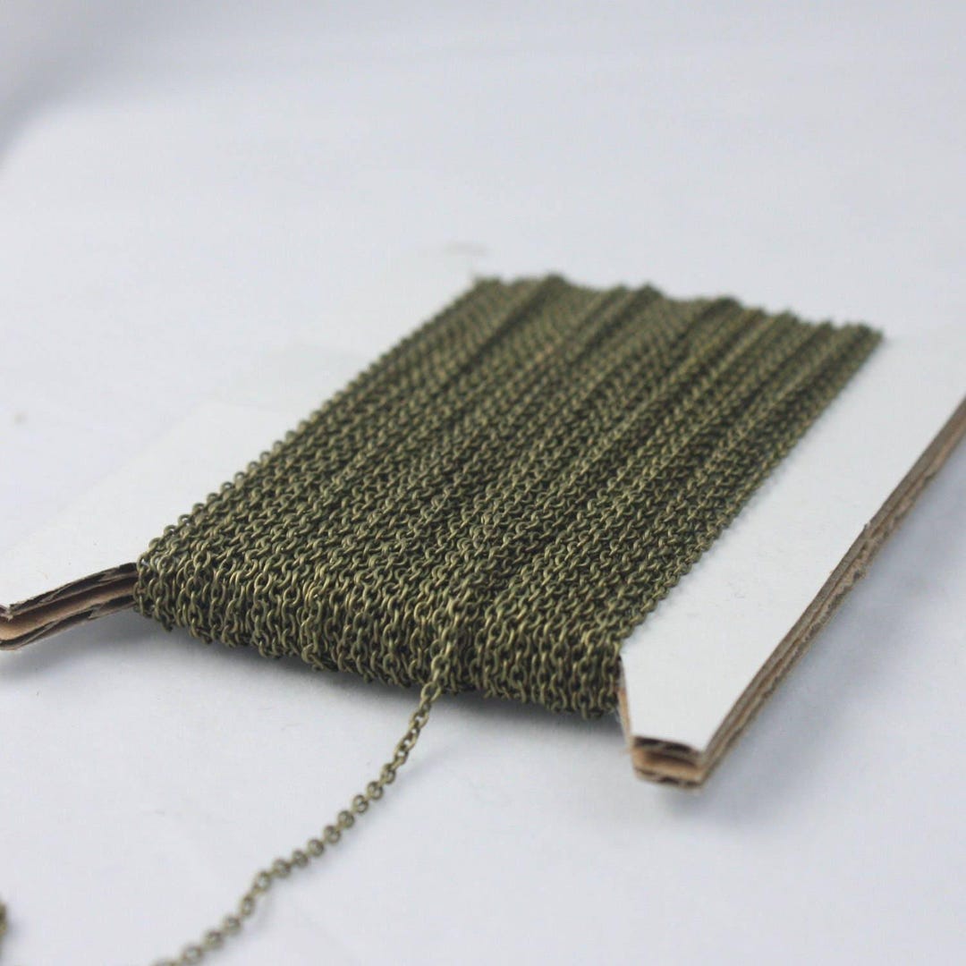 Antique Brass Finish Soldered Link Cable Chain: Tiny Round Copper ...