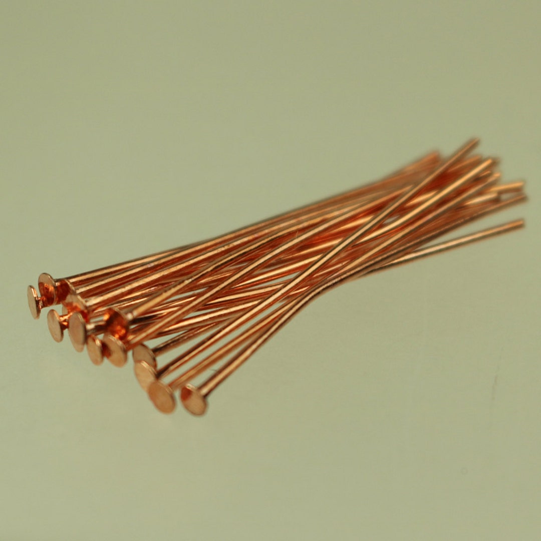 Bulk/fingerpick 300 Pcs of Copper Flat Headpin - 1 Inch 26mm 22gauge ...