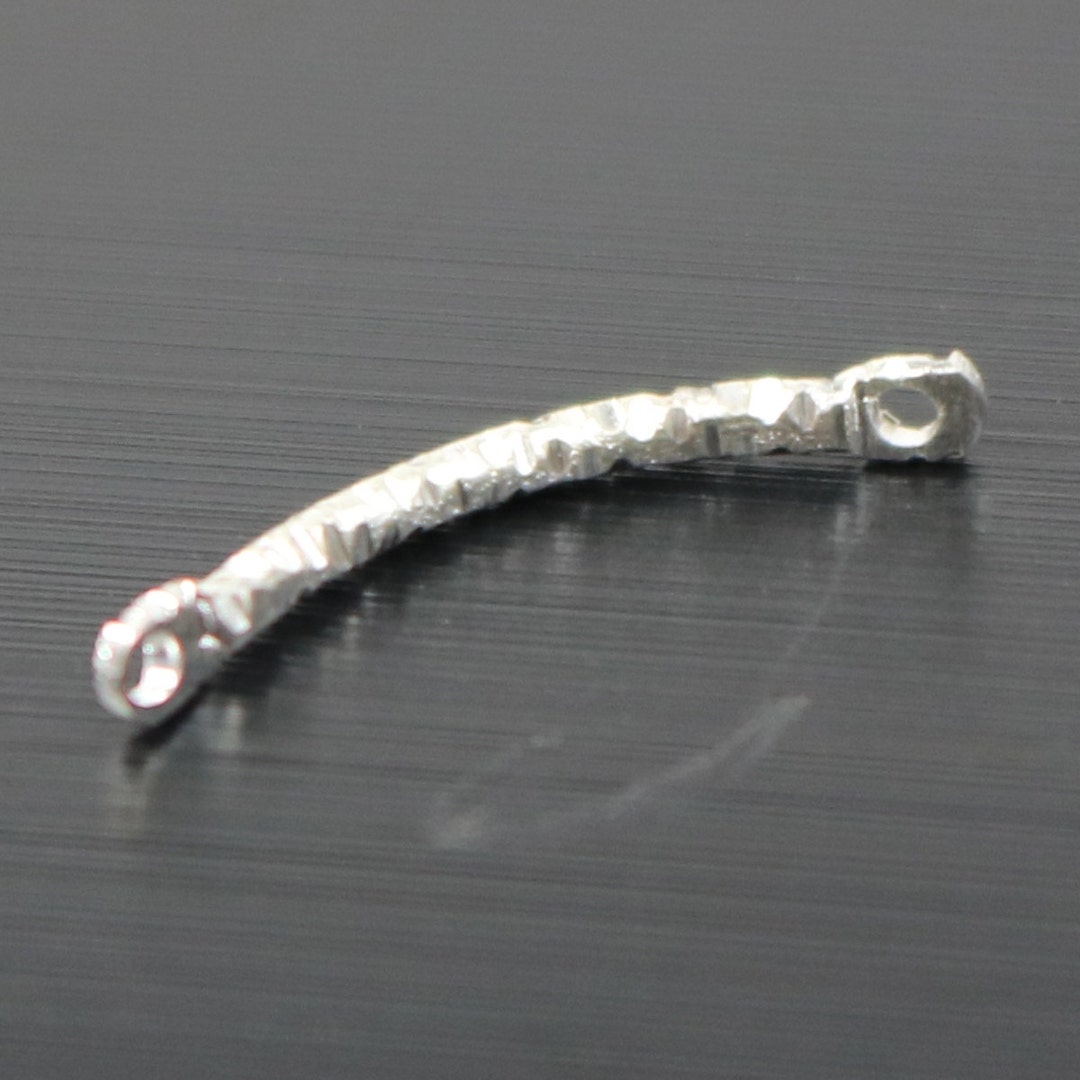 100 Silver Plated Textured Bar Connectors: 16x1.2mm Curb Links - Etsy