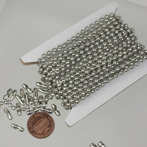 32 Ft Spool of Rhodium Plated BIG Ball Chain 3.2mm With 10 ...