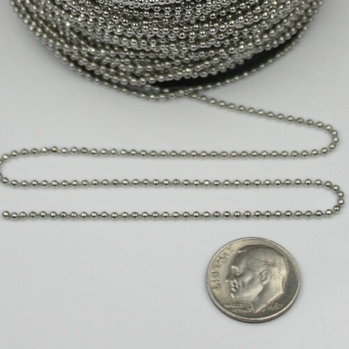 12 Ft. Spool of Rhodium Plated ROUND Ball Chain 1.5mm Ball | Etsy