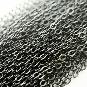 100 Feet of Black Finished Flat Cable Chain 3x3mm Solder Black Cable ...