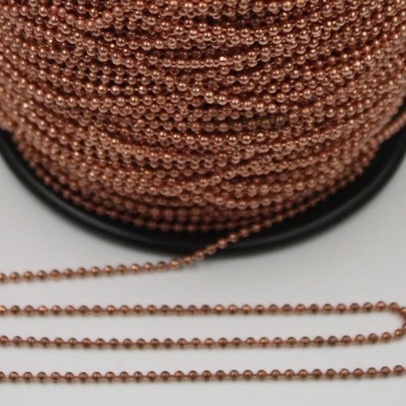 Antique Copper Facet BALL Chain 10 Ft. Spool of Bulk Ball Chain Wholesale 1.5mm W FREE 10 Connectors crimp 15DC Etsy Ireland