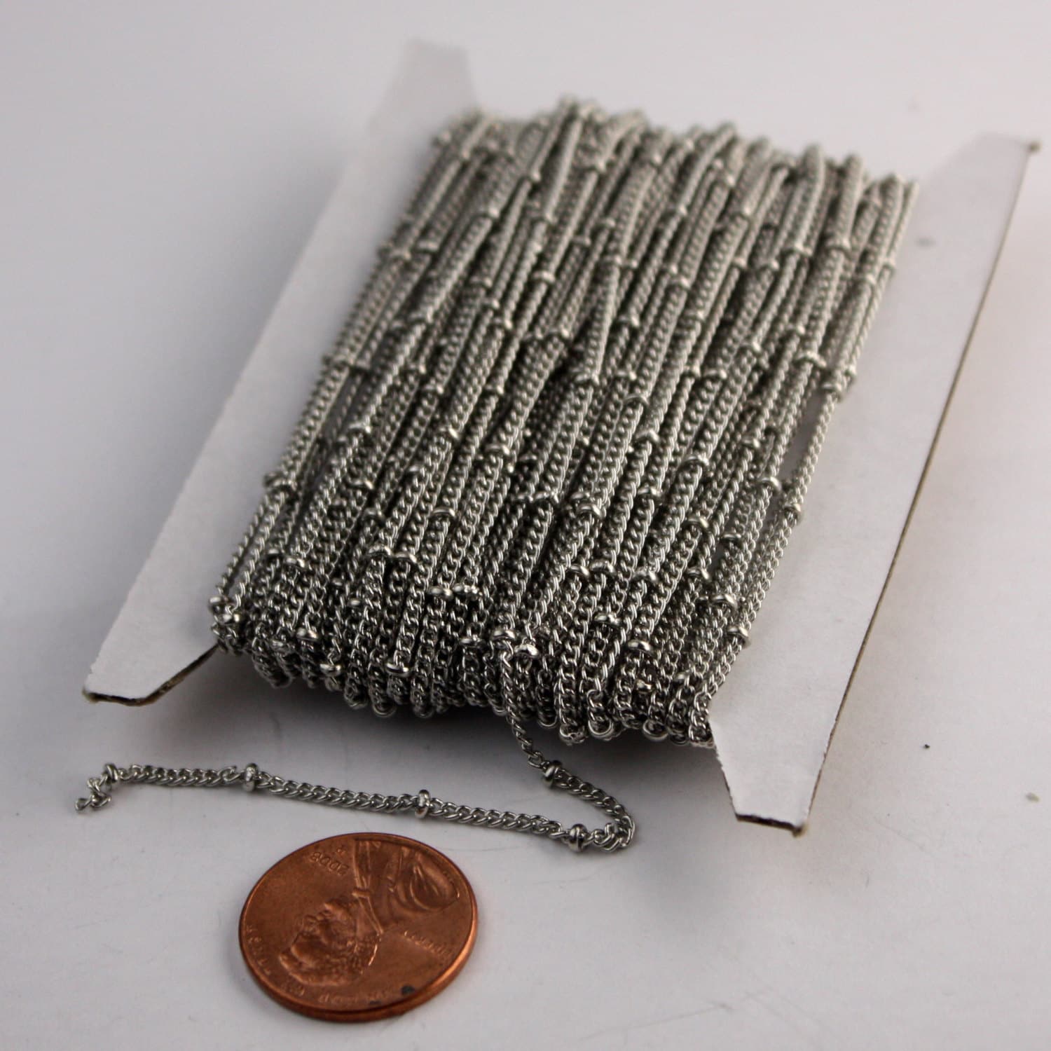 32 Ft Rhodium BALL Solder Curb Chain 1.6mm Tiny Antique | Etsy