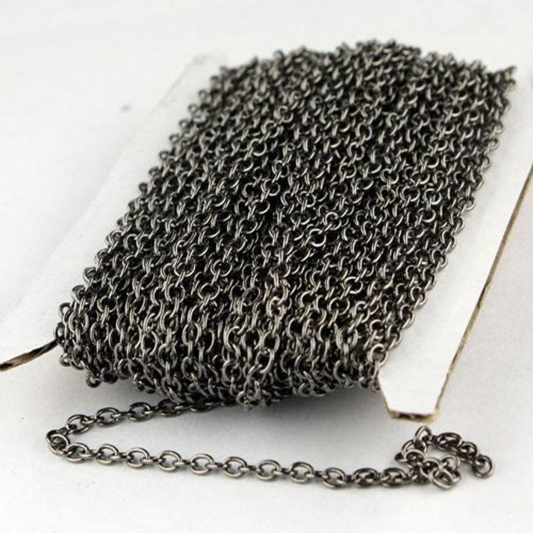 Gunmetal Finished Soldered Link Cable Chain - 3.2x2.8mm SOLDERED Link ...