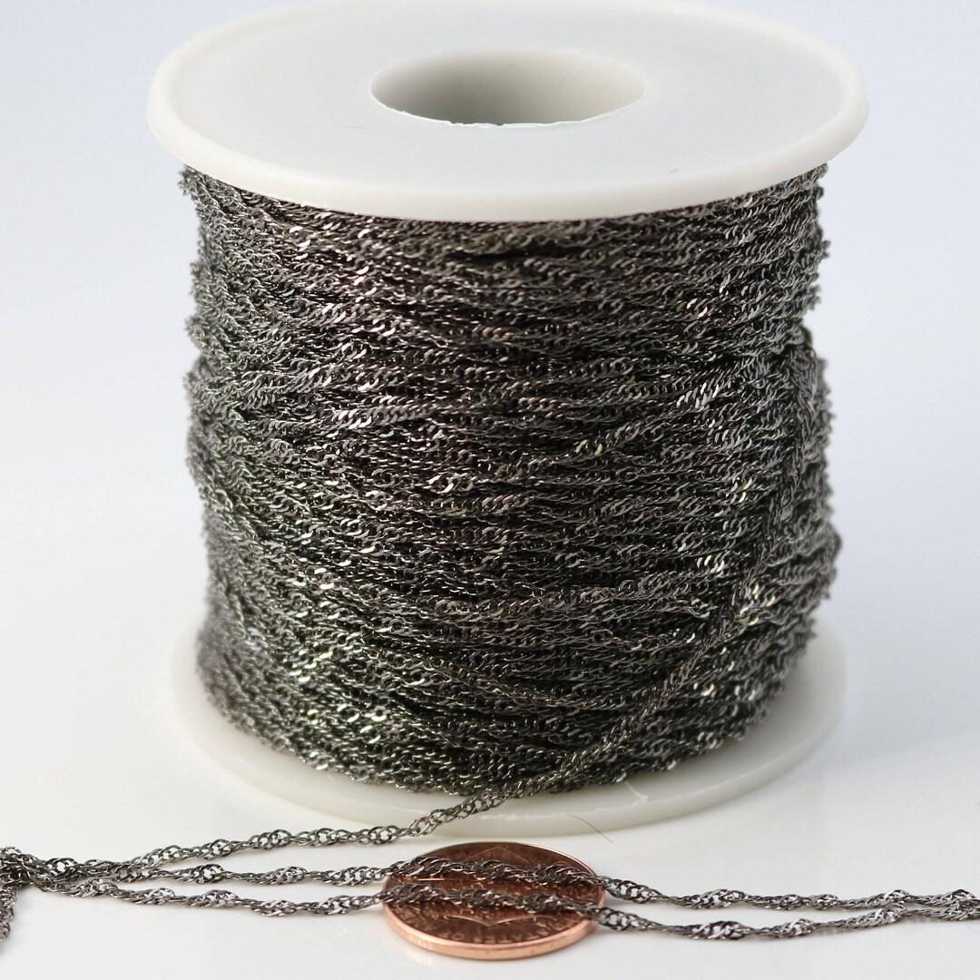 NEW 10 Feet Spool of Gunmetal Plated SOLDERED TWIST Twisted Rope Curb ...