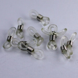 20 Pcs of Eyeglasses Holders Id Badge Holder White Rubber Rhodium ...