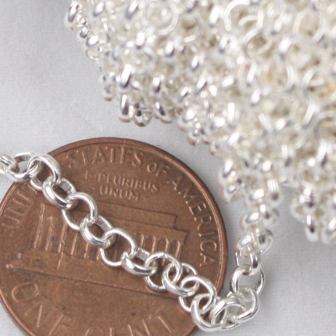 32 Ft Sterling Silver Plated Rolo Chain: 3.1mm Soldered Links - Etsy