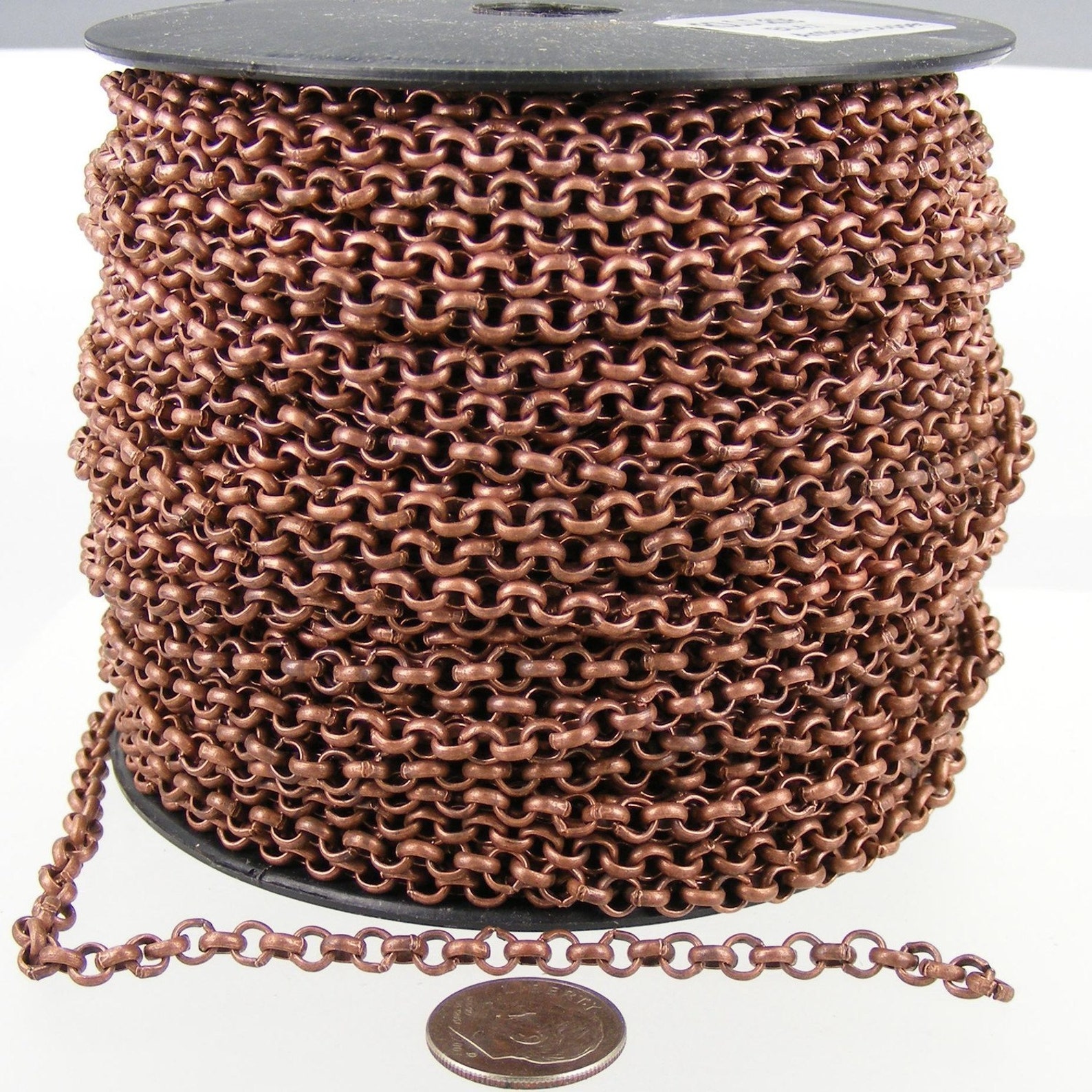 Antique Copper Rolo Chain Bulk Chain 5 Ft of Rolo Cable Chain - Etsy