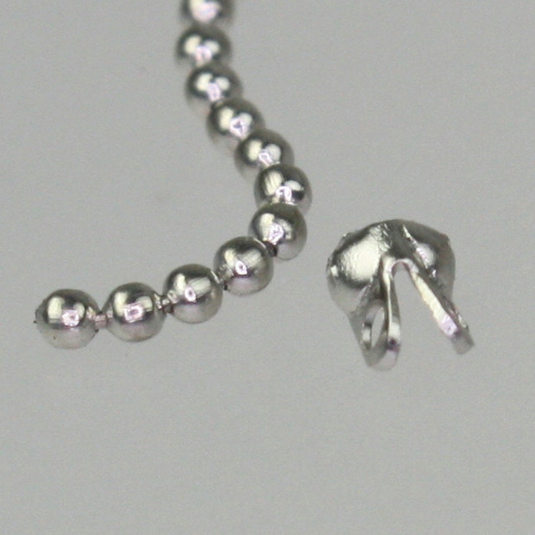 100pcs of Rhodium Plated Ball Chain Connector for ONLY 1.2mm Chain ...