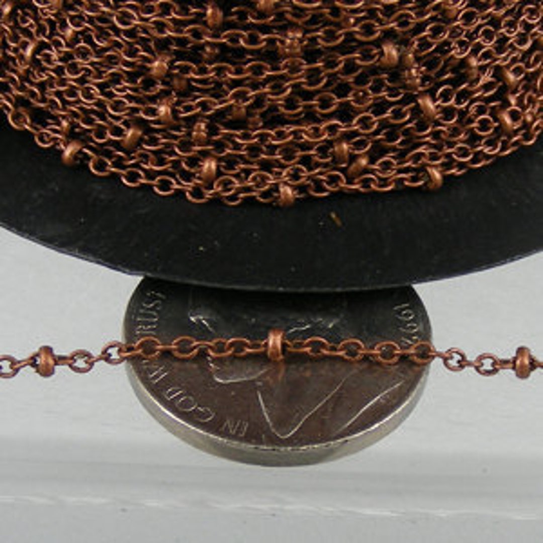 Antique Copper Chain Bulk Chain, 10 Ft Spool of Tiny Cable BALL Chain ...