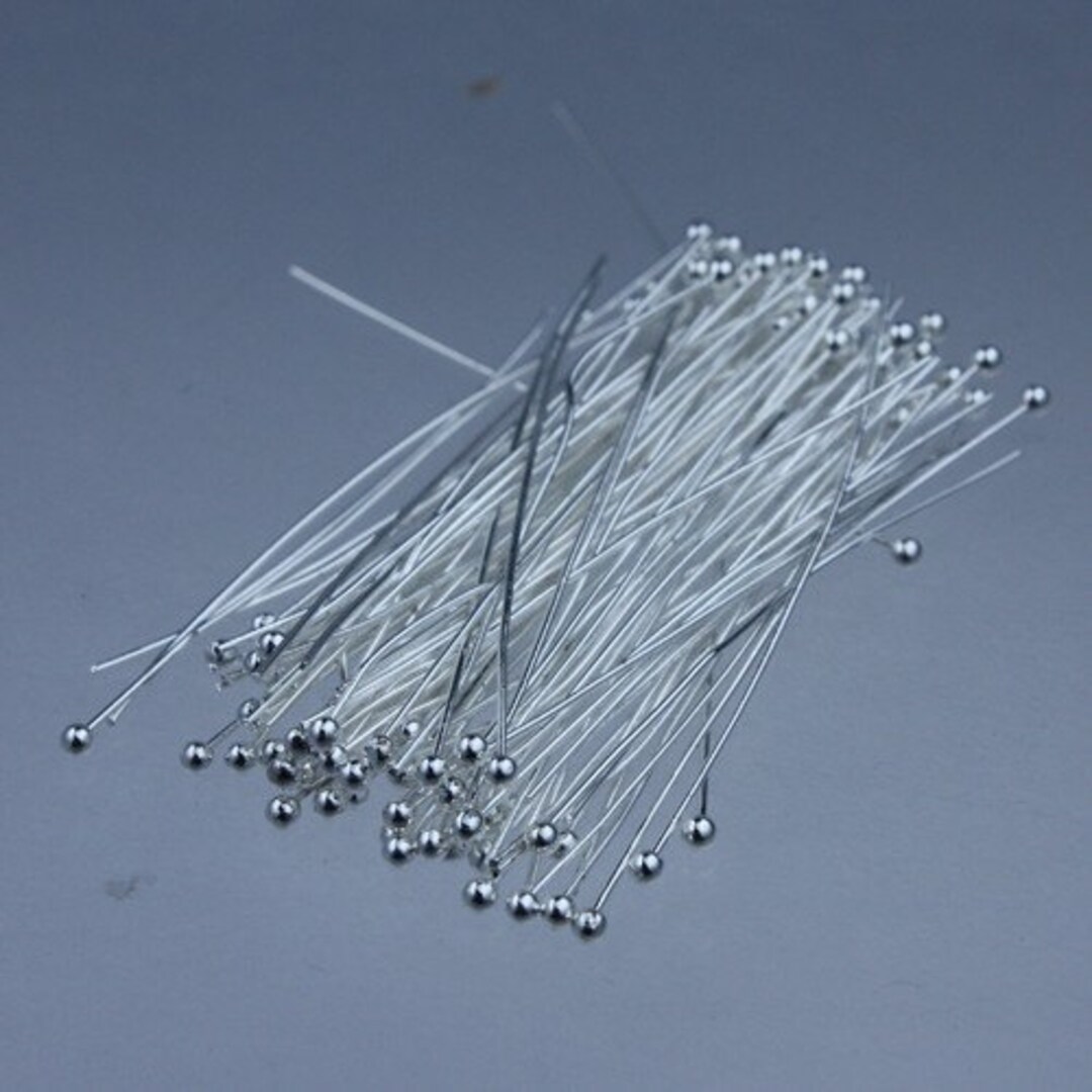 300 Sterling Silver Plated Ball Headpins Head Pins - 2 Inches (50mm ...