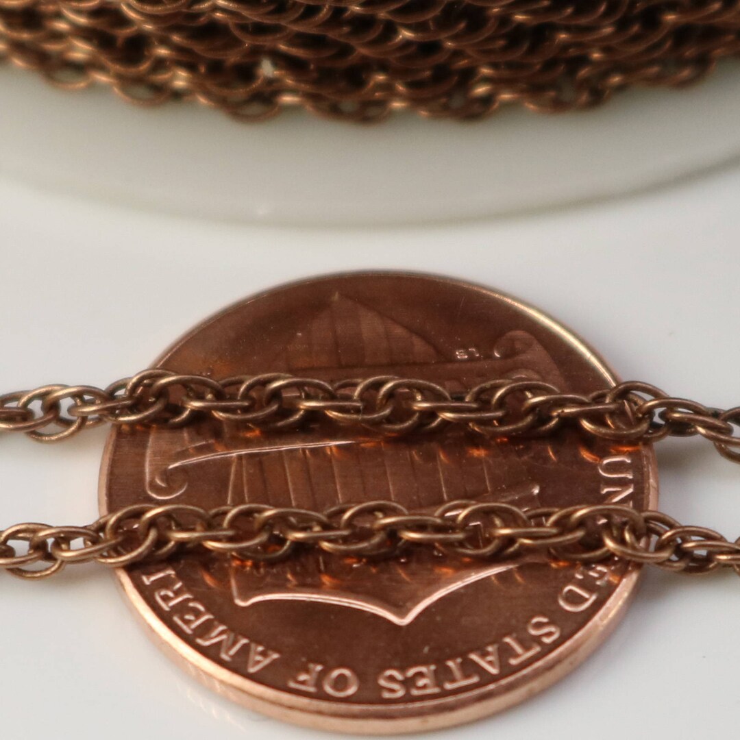 NEW 10 Feet Spool of Antique Copper Plated SOLDERED ROPE Twisted Curb ...