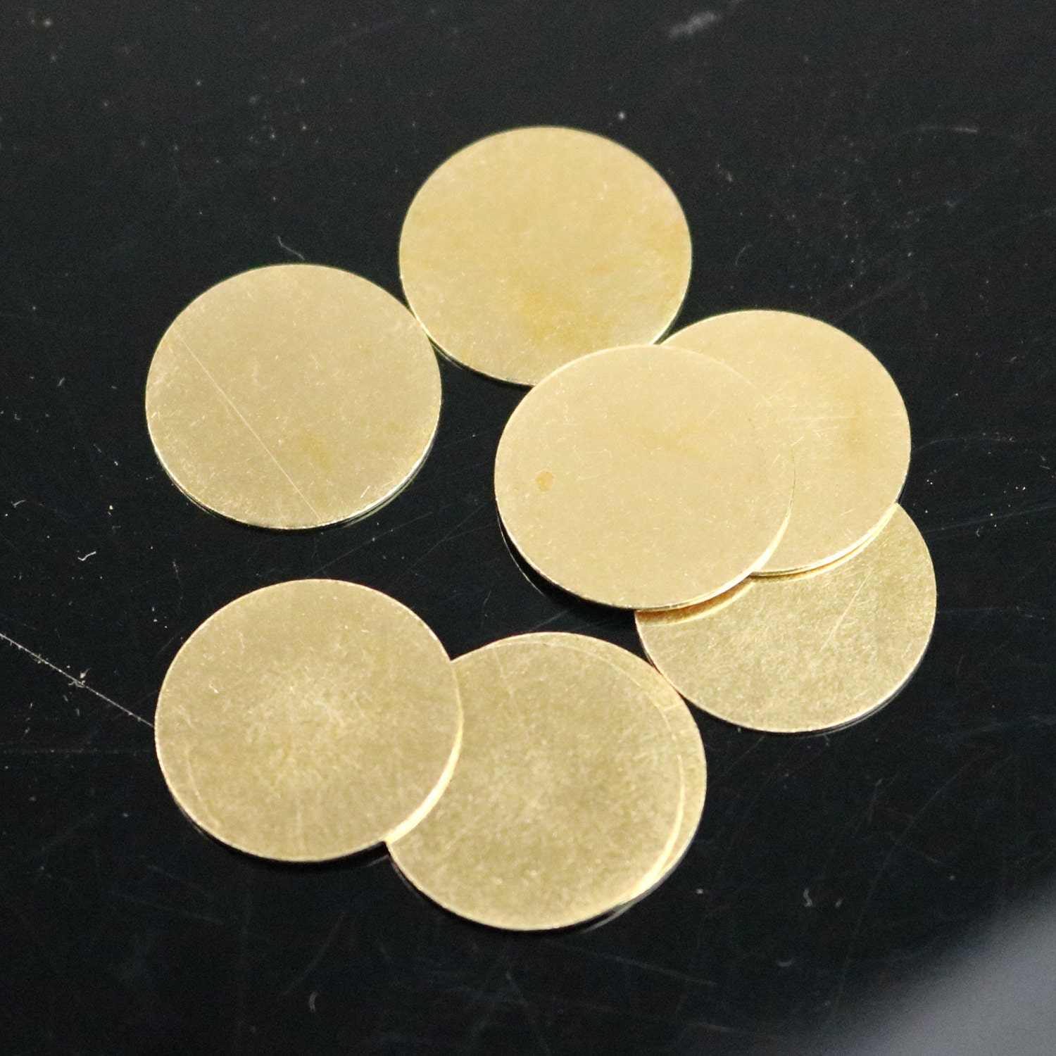10 Pcs BRASS Blanks Disc 1 Inch 25mm 0.5mm 24G 24 Gauge | Etsy