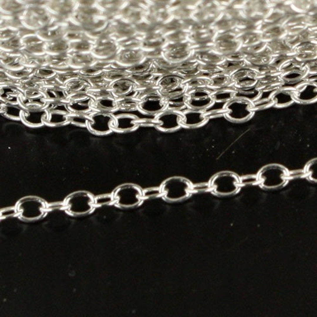 925 Solid Sterling Silver Chain Bulk, Tiny Small Round Link Cable Chain ...