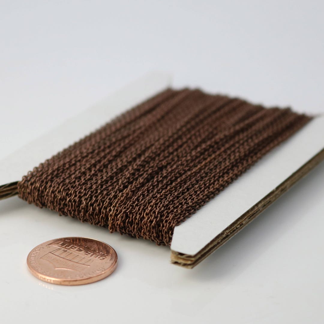 Antique Copper Chain Bulk, 10 Ft of Tiny Round SOLDERED Chain Cable ...