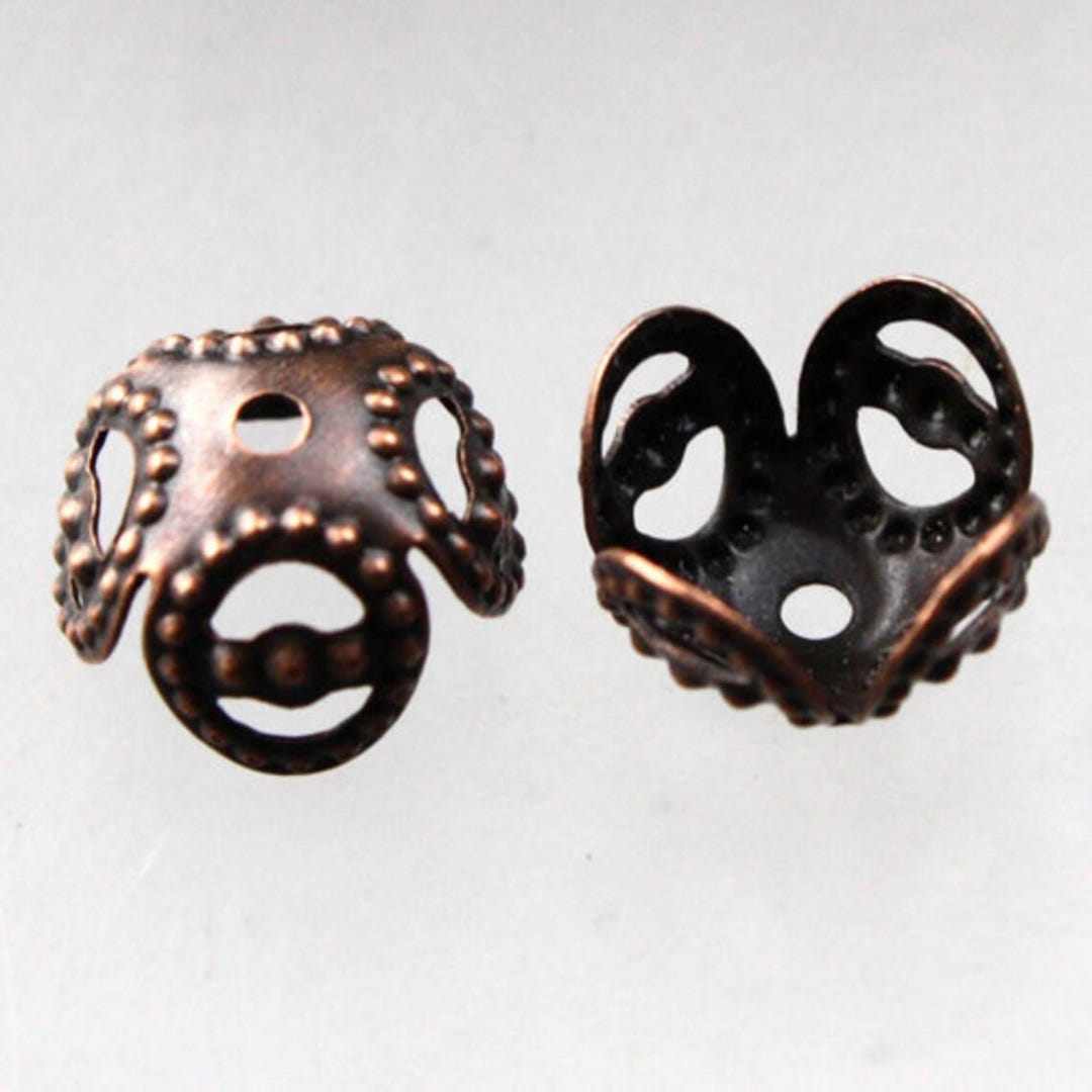 Antique Copper Finished Filigree Beads Cap 8mm, 100 Pcs - Etsy