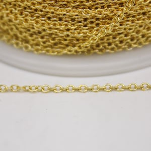 100 Ft. Non Tarnish Soldered Cable Chain - 18K Gold Plated Plain Cable ...