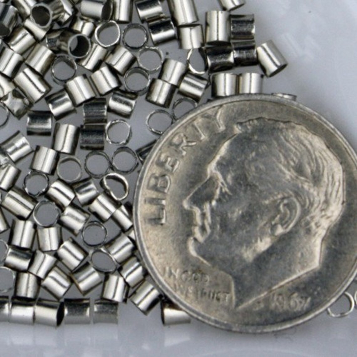 500 Pcs Rhodium Plated Crimp Tube 2x2mm | Etsy