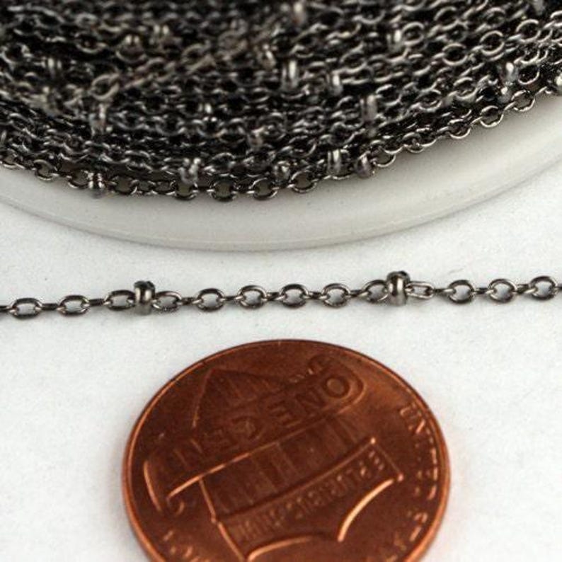 Gunmetal Finish Cable Satellite Chain: Bulk, 2.0x1.4mm Soldered Link 10 ...