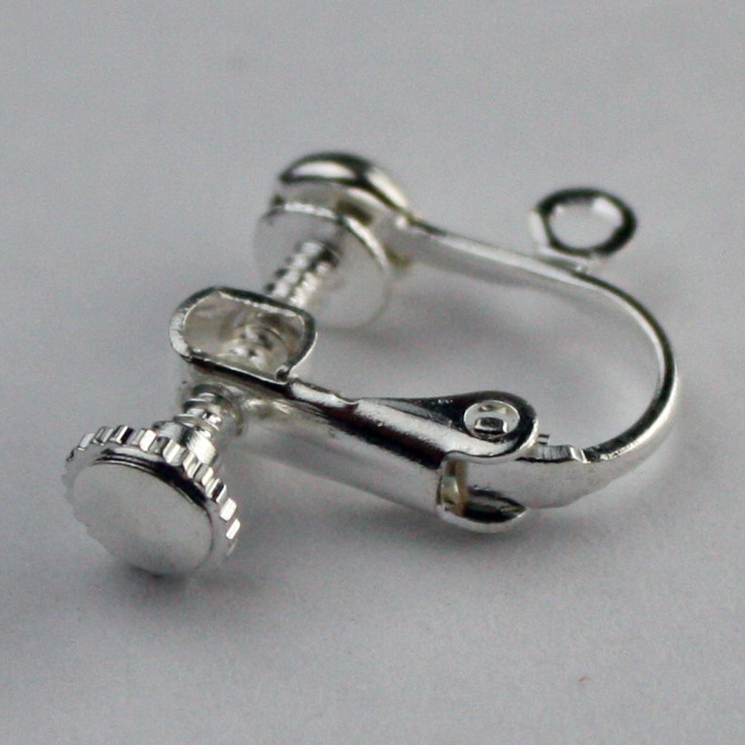 10pcs Screw Back Earring Clips - Sterling Silver Plated - 18x14mm - Etsy