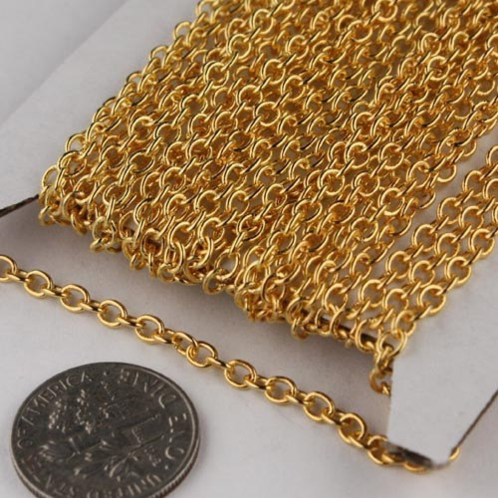 12 Ft of Gold Plated Cable Chain 3.8x2.7mm Unsoldered Link - Etsy
