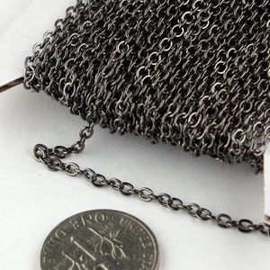 10 Feet Gunmetal Flat Chain Cable Chain - 3x1.7mm SOLDERED - Necklace ...