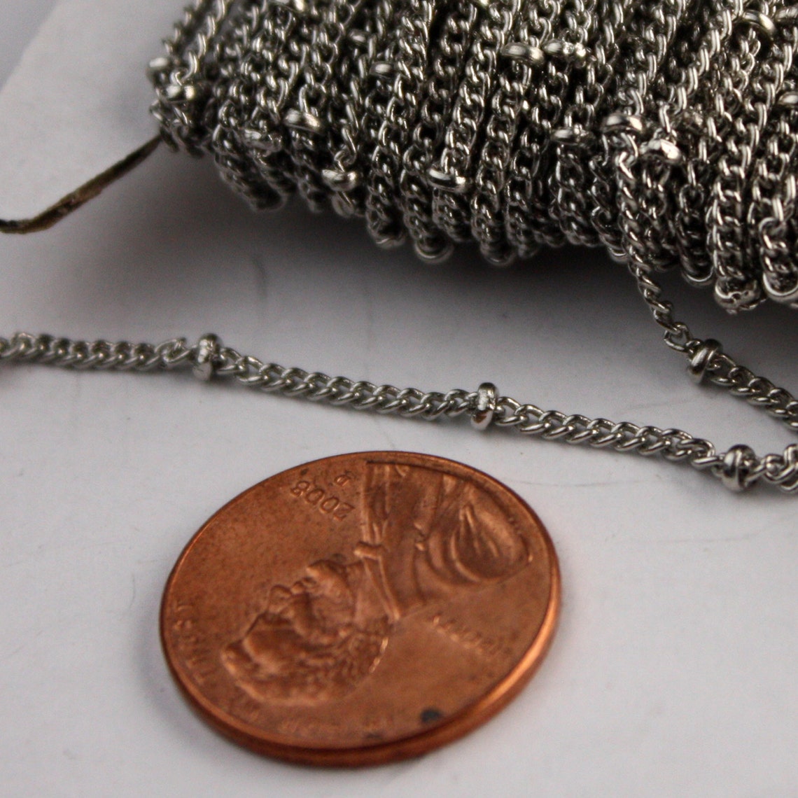 32 Ft Rhodium BALL Solder Curb Chain 1.6mm Tiny Antique | Etsy