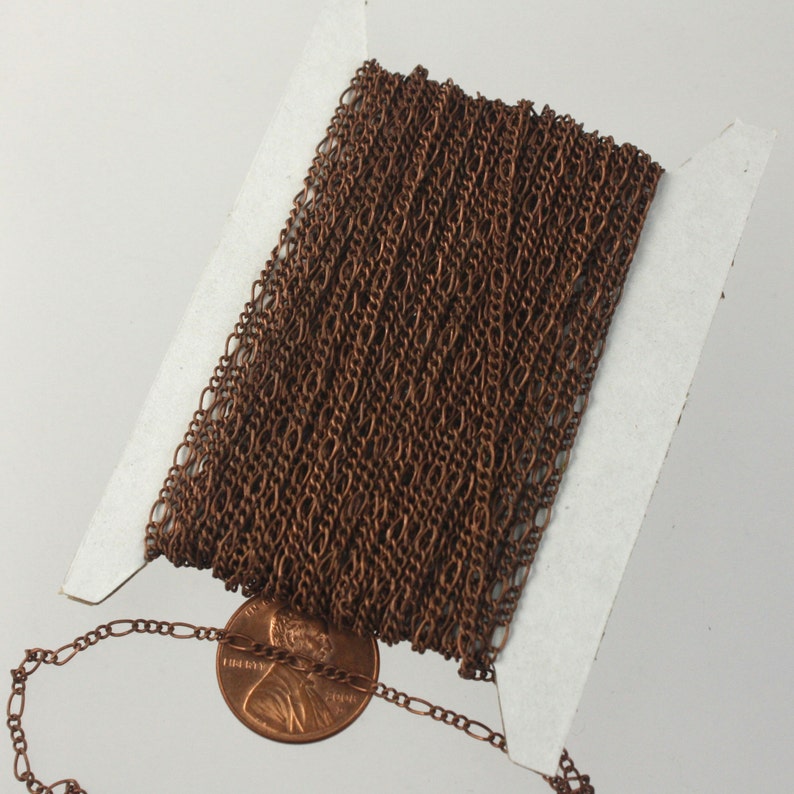 Antique Copper Figaro Chain Bulk 32 Ft. Spool of SOLDERED - Etsy