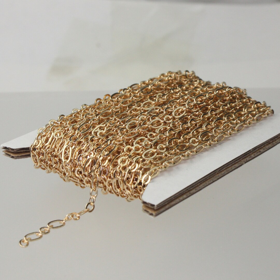 300 Ft Champagne Gold Plated Cable Chain: Soldered Copper Fill - Etsy