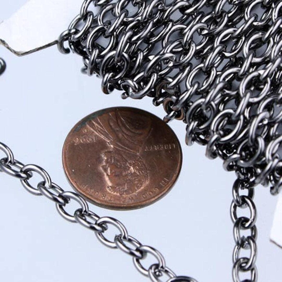 Gunmetal Finished Big Heavy Cable Chain - 6.0x4.5 1.2mm Unsoldered ...