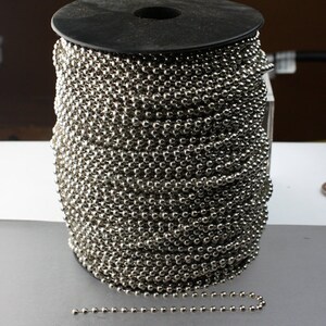 32 Ft Spool of Rhodium Plated BIG Ball Chain 3.2mm With 10 ...