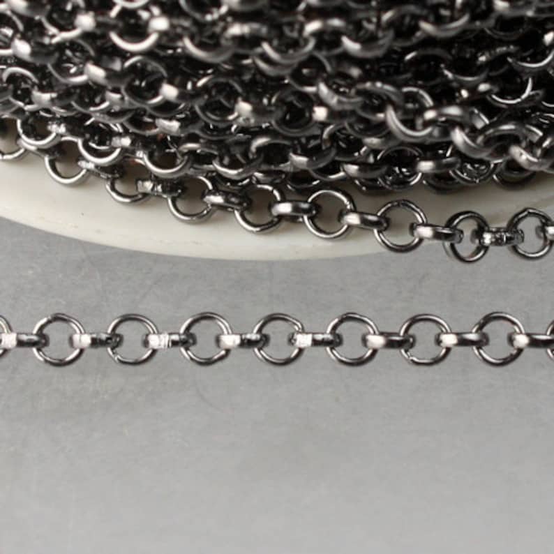 Gunmetal Rolo Chain Bulk 100 Ft of Rolo Cable Chain 3.2mm - Etsy
