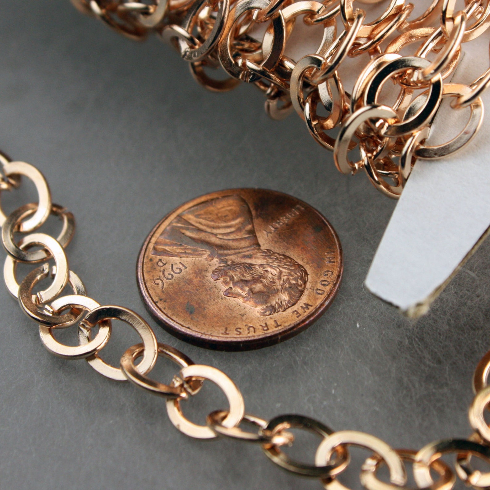 100 Ft Copper Flat Chain Cable Chain BIG Fashion Chain | Etsy