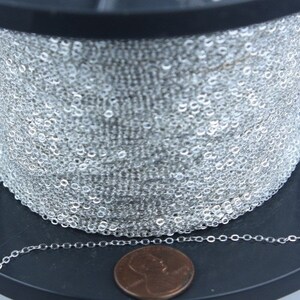 925 Sterling Silver Chain Bulk, 5 Ft. of 925 Sterling Silver Tiny Flat ...