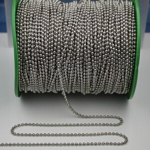 Rhodium Chain Ball Bulk Chain, 32 Ft. of ROUND BALL Chain - 2.4mm Ball ...