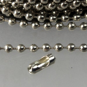32 Ft Spool of Rhodium Plated BIG Ball Chain 3.2mm With 10 ...