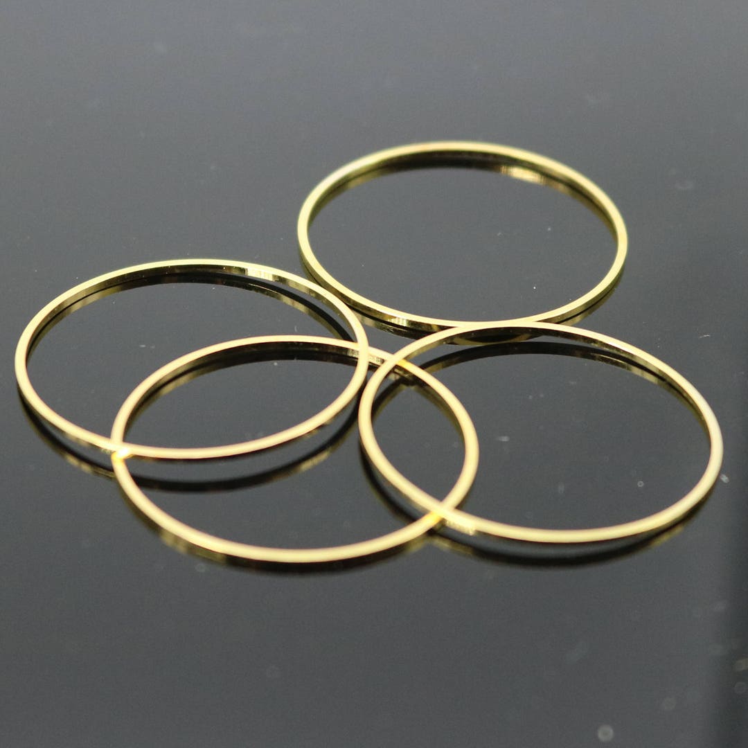 15 Pcs Gold Ring Circle - 30mm X 1.2mm - 24K Gold Plated Ring Circle ...