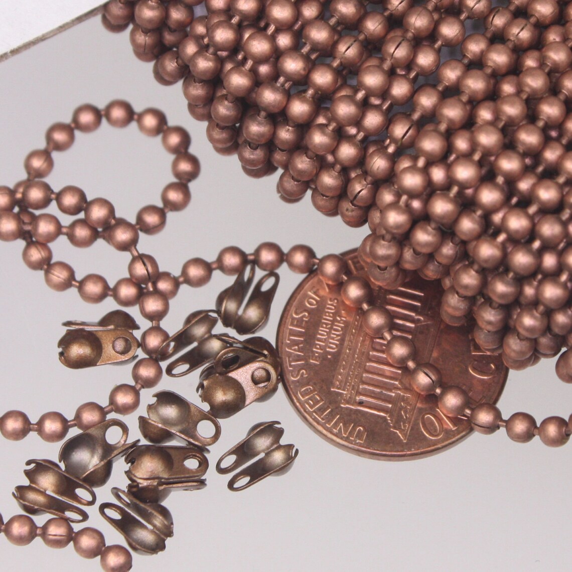 12 ft. spool of Antique Copper ROUND ball chain 2.4mm ball | Etsy