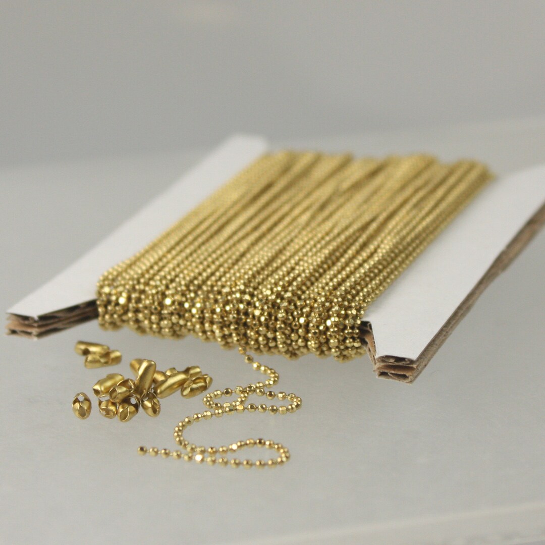 Raw Brass Ball Chain Bulk, 10 Ft. Spool of FACET Micro Ball Chain ...