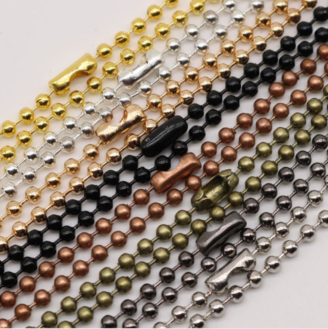 24 Inch Homemade Ready to Wear Big Ball Chain NECKLACE - 3.2mm Ball ...