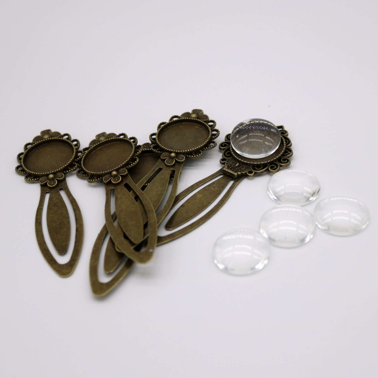 Bookmark With 20mm GLASS Magnifying Domes Cabochon 5 Sets 10 - Etsy