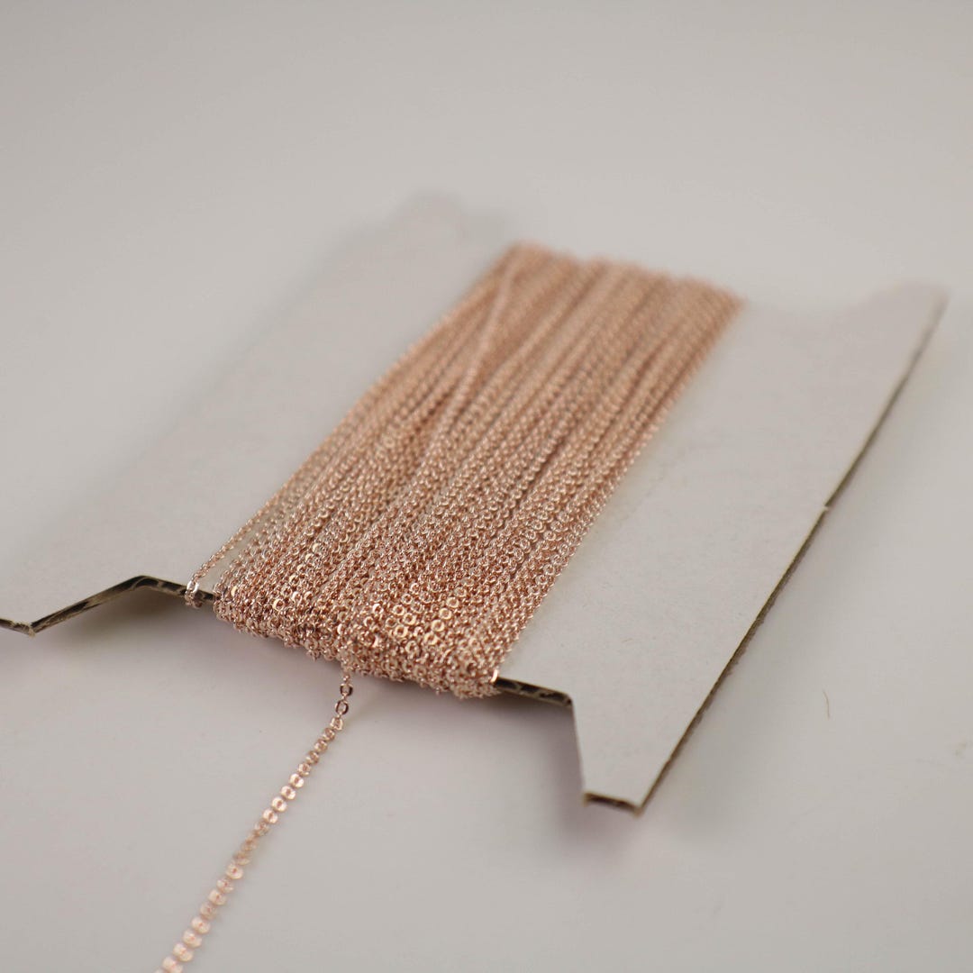 Rose Gold Plated Micro Flat Cable Chain (1.5x1.2mm Soldered Link) 32 ...
