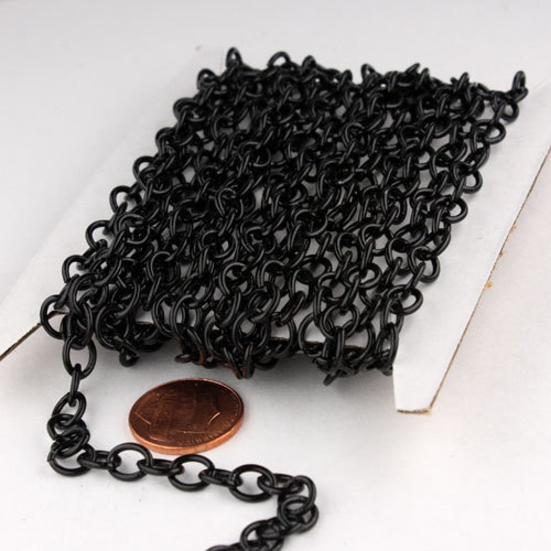 Chunky Fashion Chain 3ft of Black Finished Big Heavy Cable Chain - 7 ...